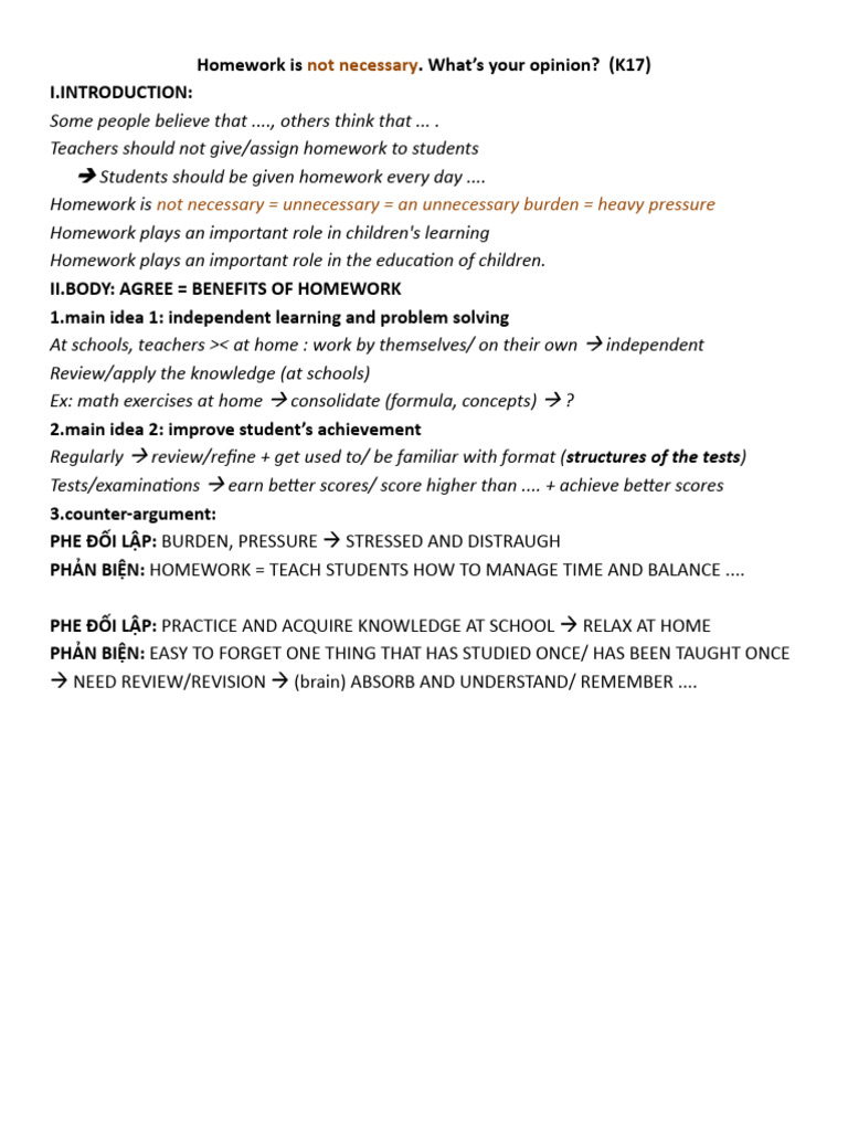 The Necessity of Homework in Education | PDF | Career & Growth | Art