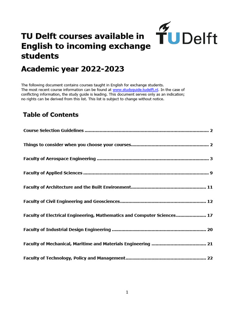 List of English Taught Courses 2022-2023-Updated | PDF | Applied ...