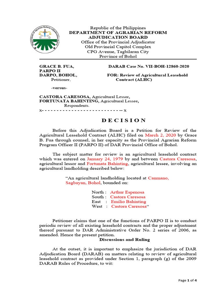 TEMPLATE 2020-Decision-12860-2020 (Death of Lessee) | PDF | Lease ...