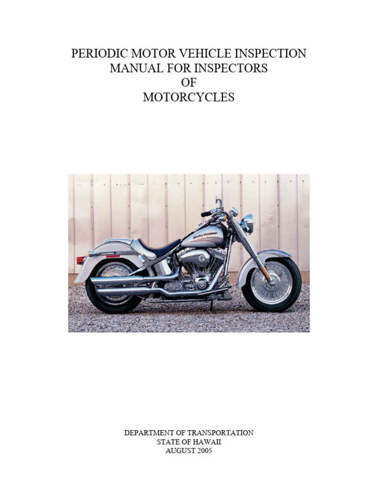 Hawaii Motorcycle Inspection Manual | PDF | Tire | Headlamp