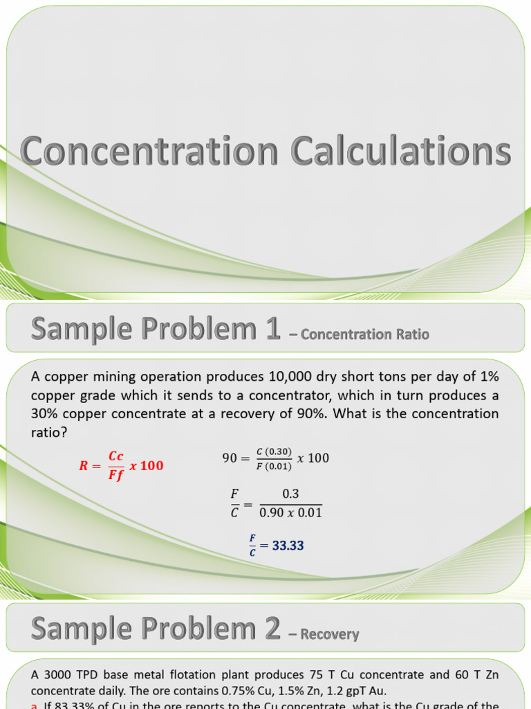 Topic 6 Concentration Calculations | Download Free PDF | Mining | Metals
