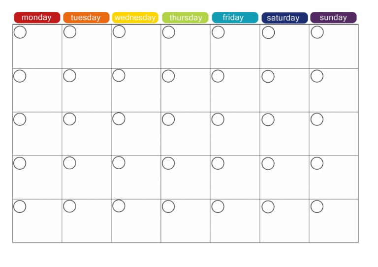 Printable Monthly Menu Schedule Template | PDF