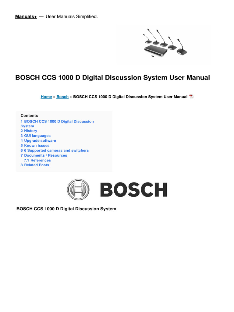 Ccs 1000 D Digital Discussion System Manual | PDF | Ios | World Wide Web