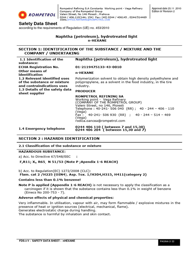 Hexane Msds | PDF | Personal Protective Equipment | Toxicity