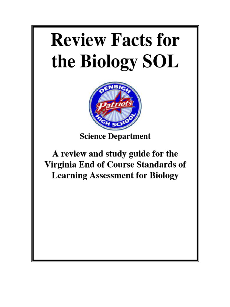 SOL Biology Review Guide | PDF | Dna | Cell (Biology)