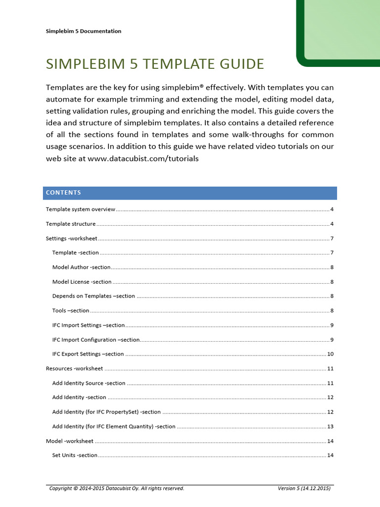 Simplebim5-Template-Guide V5 151214 | PDF | Object (Computer Science ...