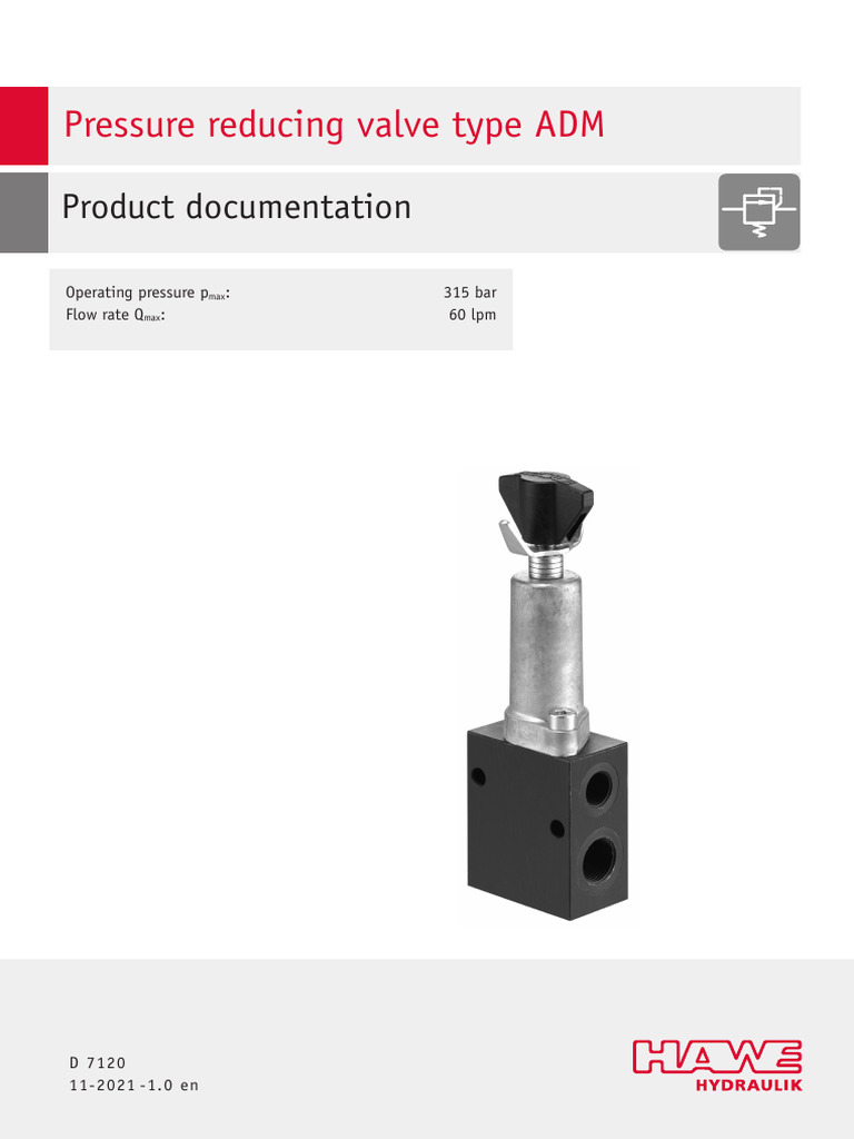 Pressure Reducing Valve Type ADM: Product Documentation | PDF | Valve ...