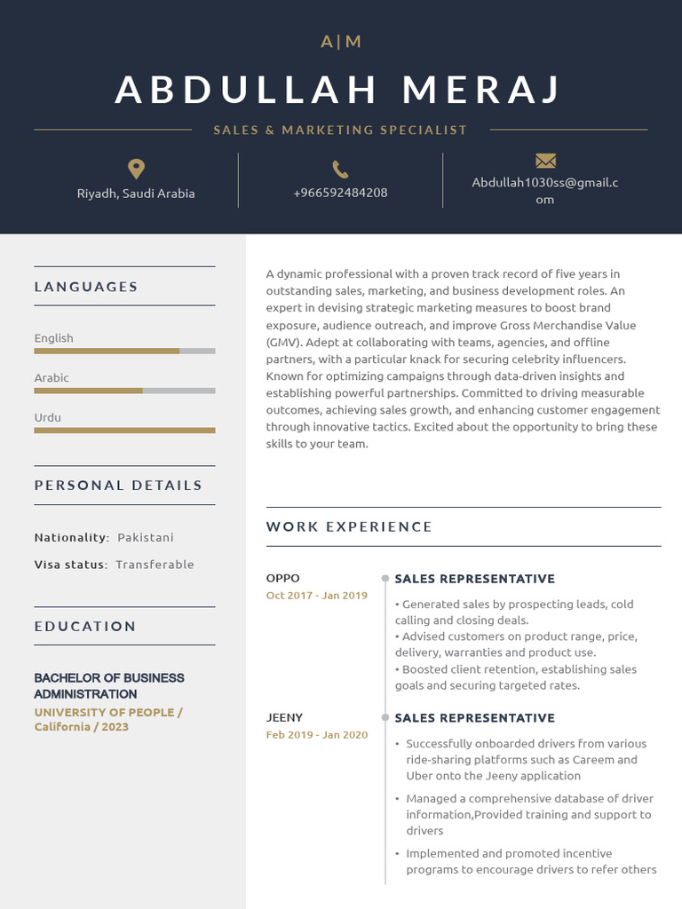 Abdullah CV | PDF | Sales | Marketing