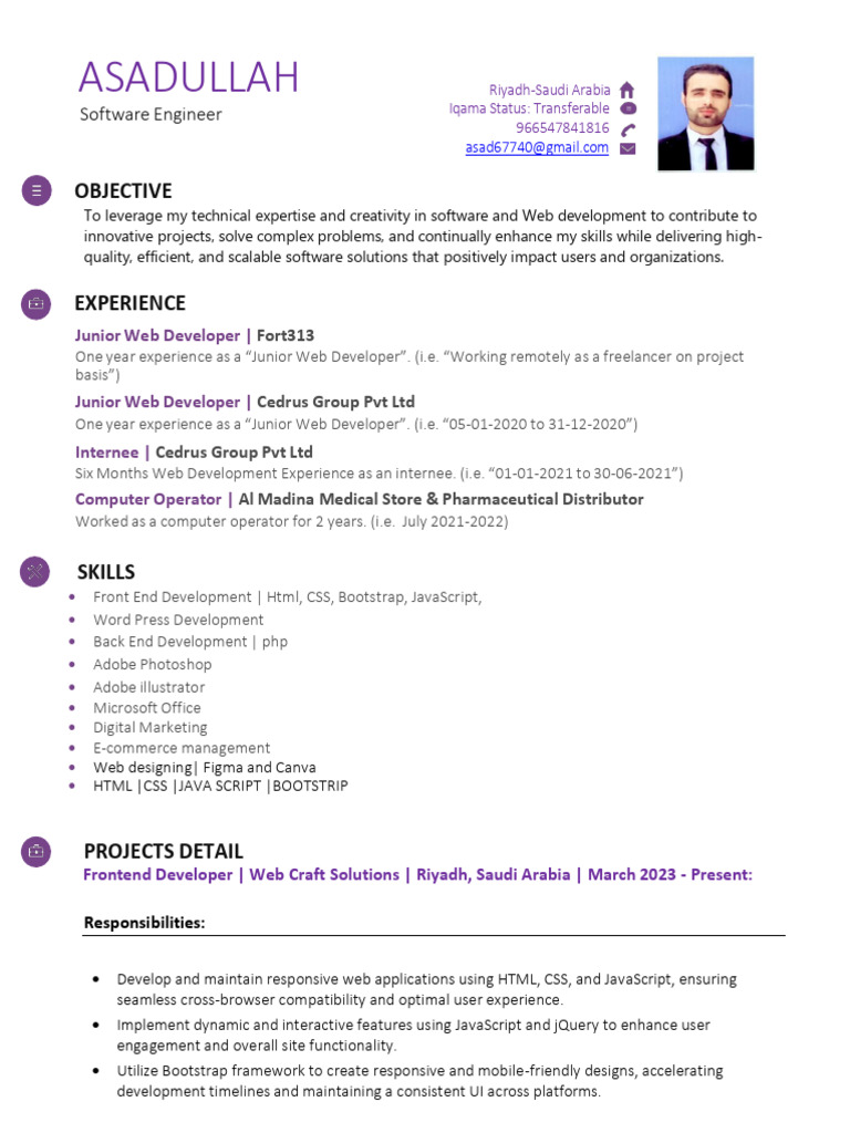 Asad Ullah Updateed CV | PDF | Web Development | World Wide Web