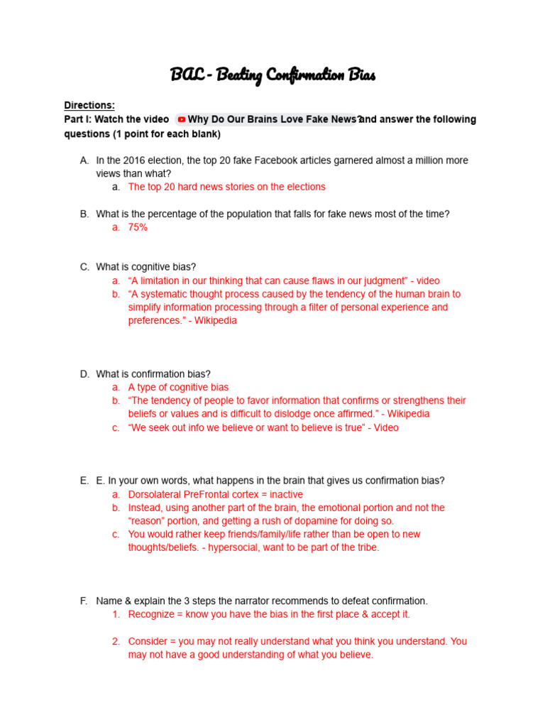 Understanding Confirmation Bias in Politics | PDF | Thought ...