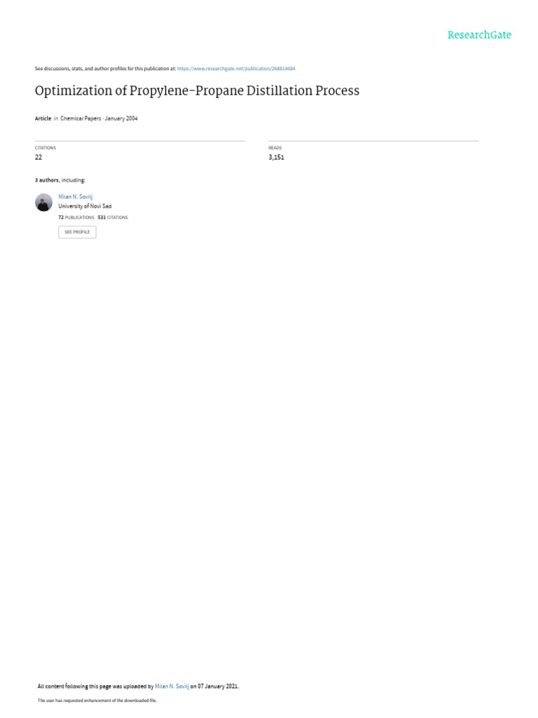 Optimization.propylene.propanedistillation.process | PDF | Distillation ...