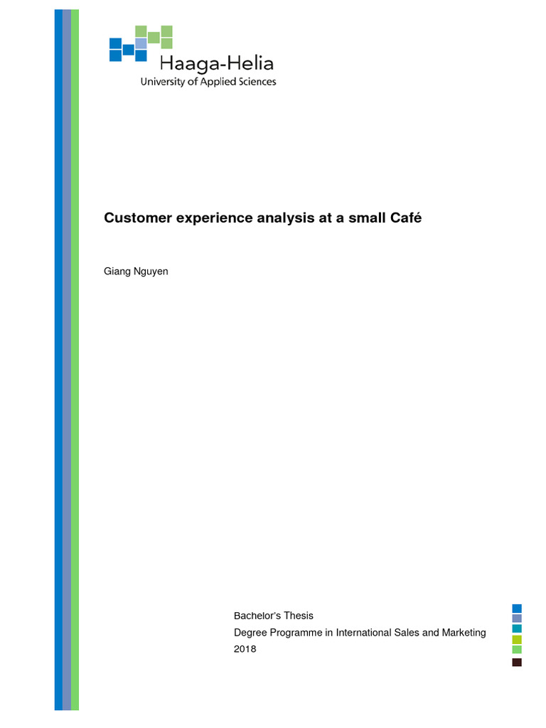 Customer Experience Analysis At A Small Café Pdf Customer