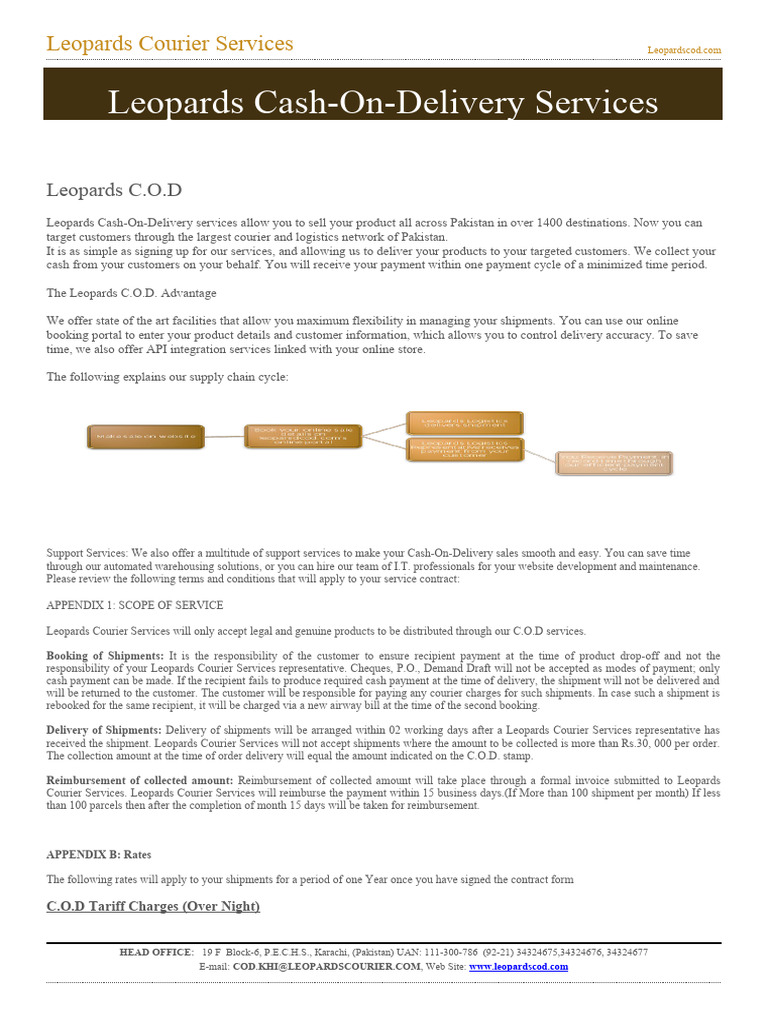 Leopards COD for Pakistani Sellers | PDF | Legal Liability | Courier