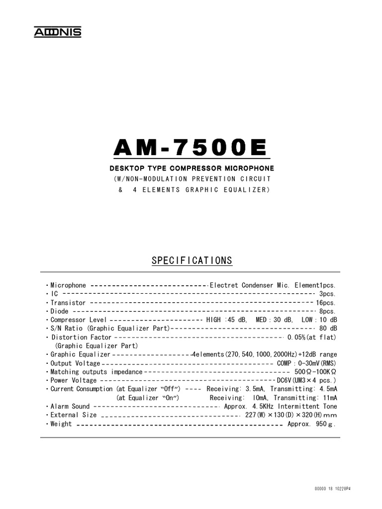 Am 7500 e | PDF | Microphone | Amplifier