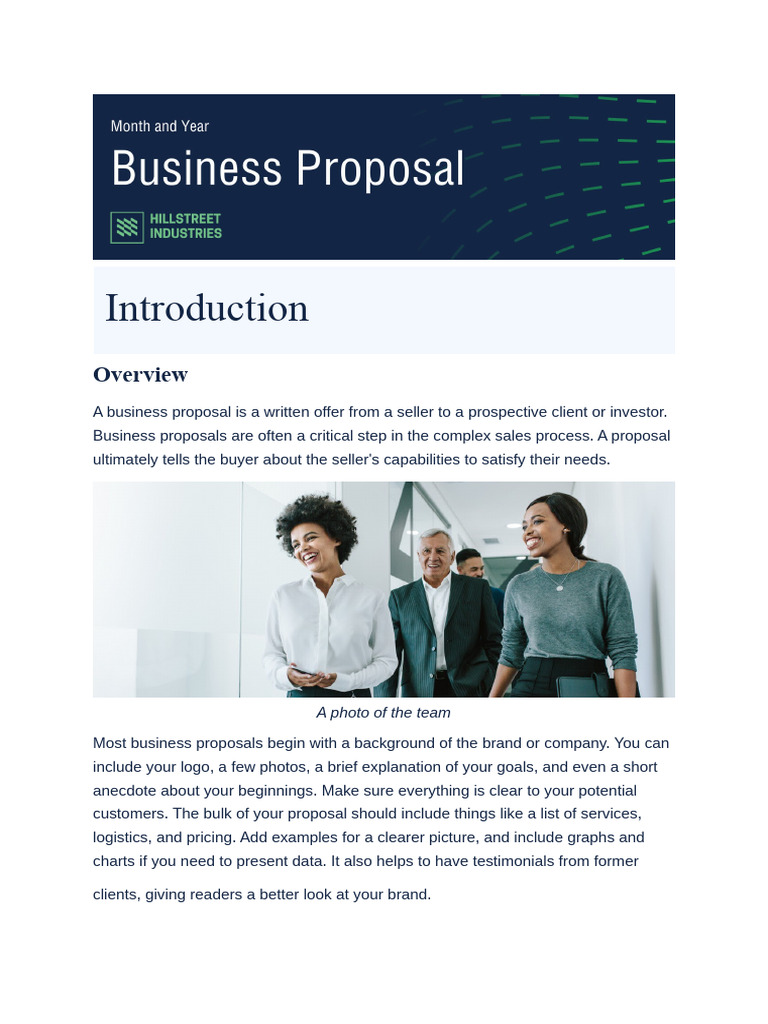 Business Proposal Template | PDF | Sales | Market (Economics)