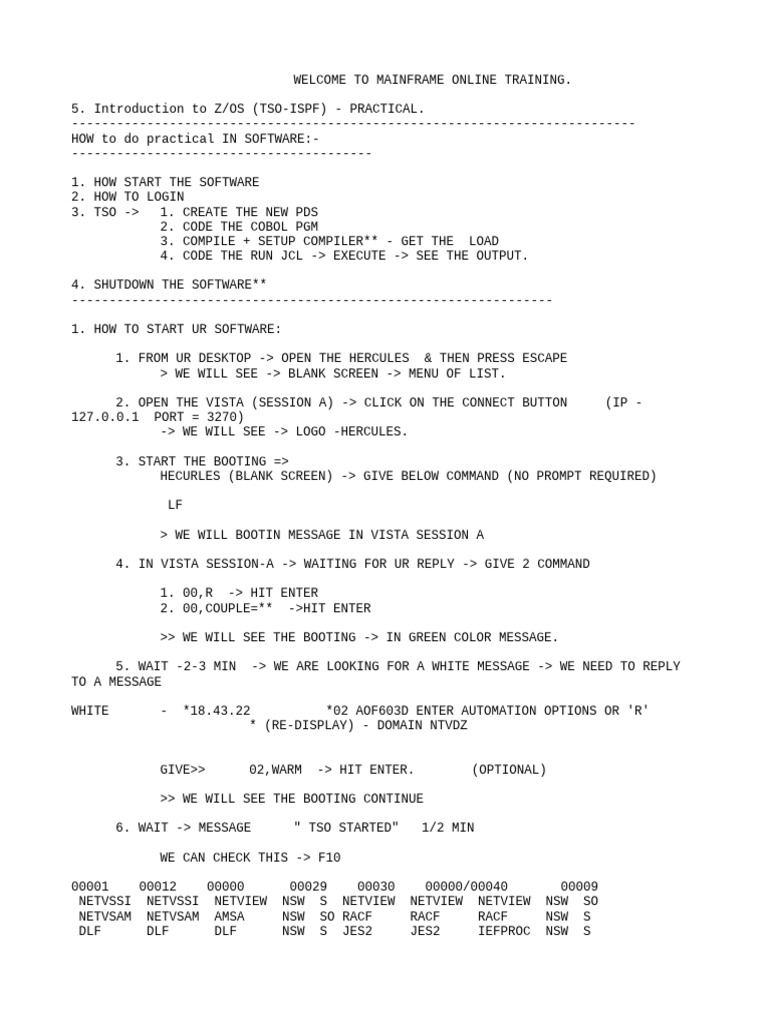 1) MAINFRAME - Introduction To TSO-ISPF - Practicals | Download Free PDF | Computer Architecture ...