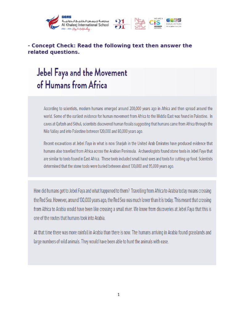 Rahaf Khalil - Concept Check | PDF | Social Science | Travel