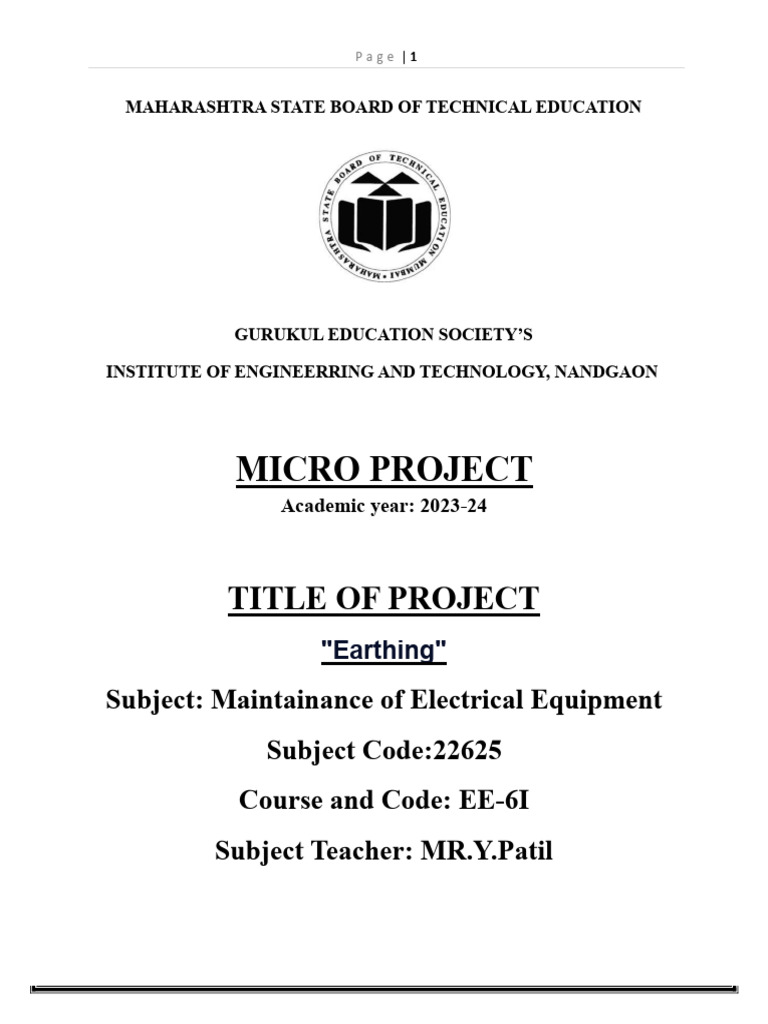 Mee Maicro Project Report PDF | PDF | Electrical Engineering | Electricity