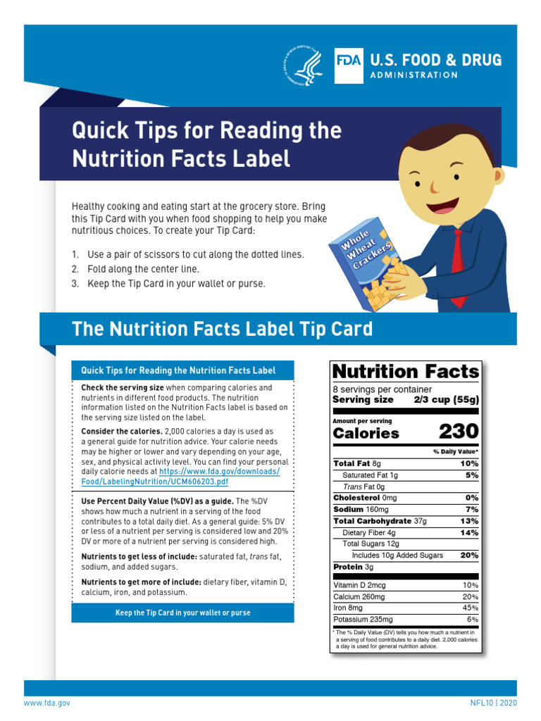 Quick Tips For Reading The Nutrition Facts Label | PDF | Nutrition ...