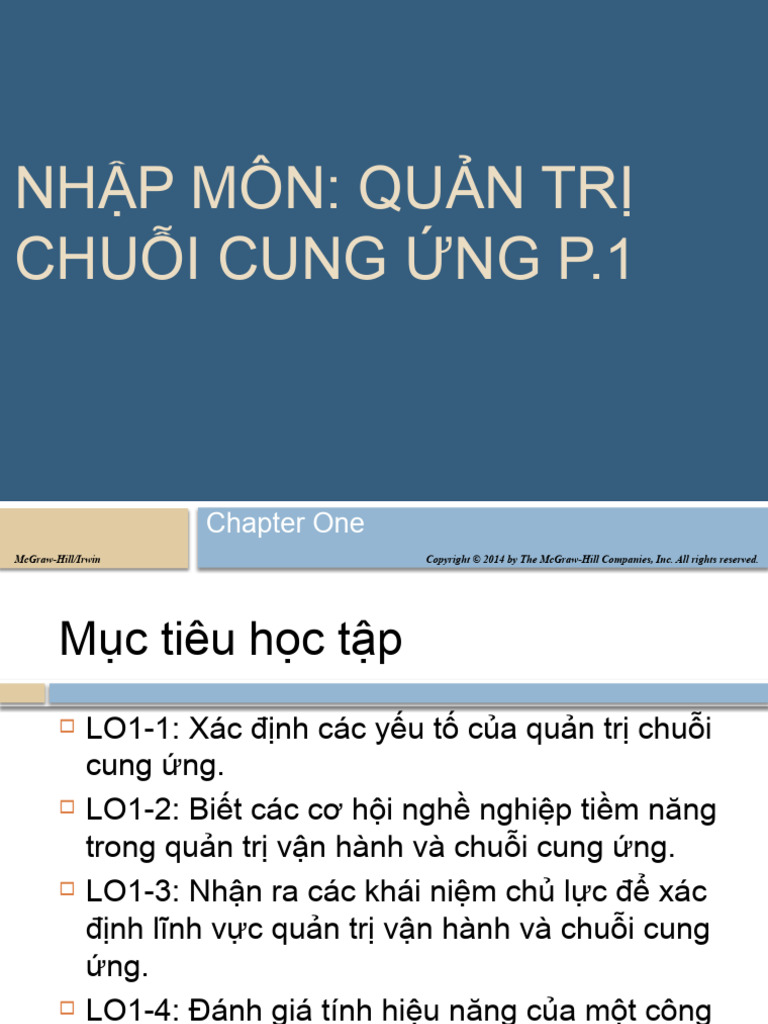 Nhập Môn: Quản Trị Chuỗi Cung Ứng P.1: Chapter One | PDF