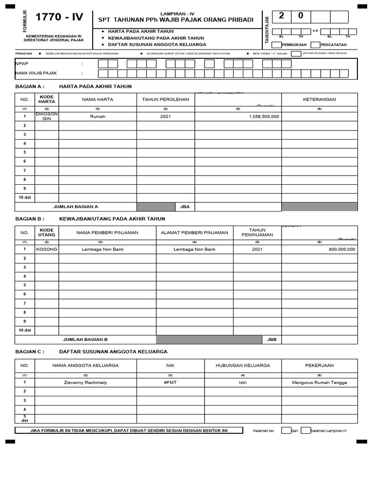 Formulir 1770-IV Pajak Pribadi | PDF
