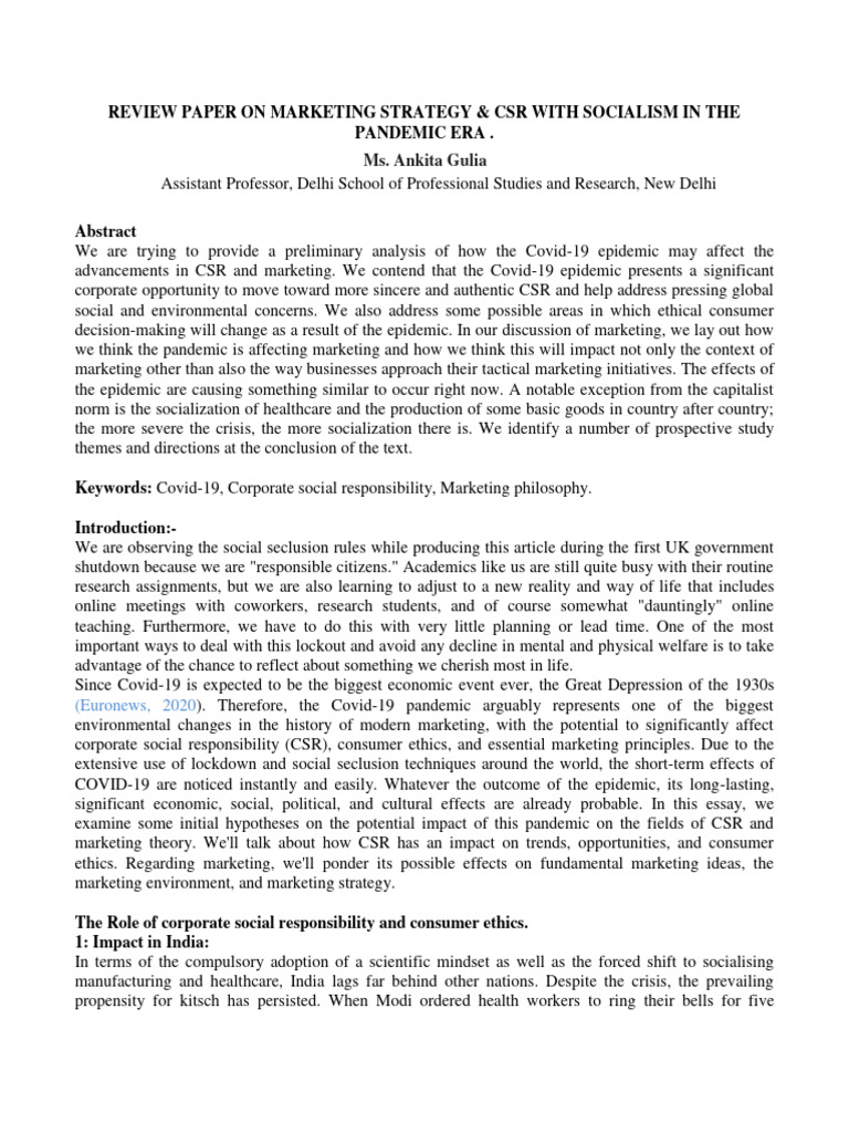 Ankita Research Paper | PDF | Corporate Social Responsibility | Consumer Behaviour