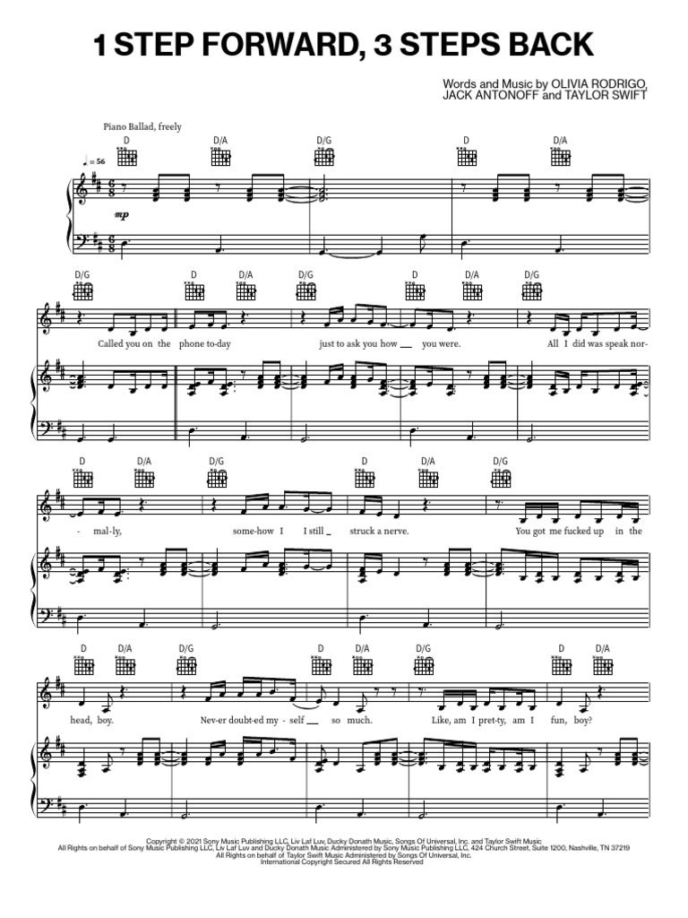 1 STEP FORWARD, 3 STEPS BACK | PDF | Song Recordings Produced | Pop Rock