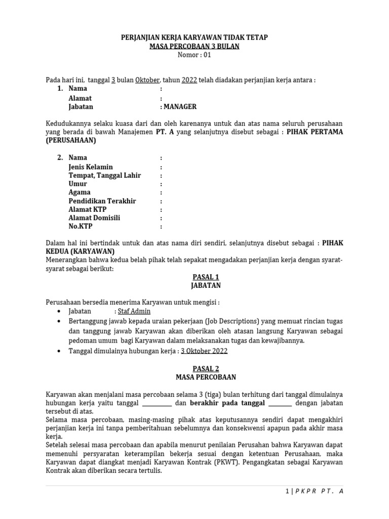 CONTOH SURAT KARYAWAN TRAINING | PDF