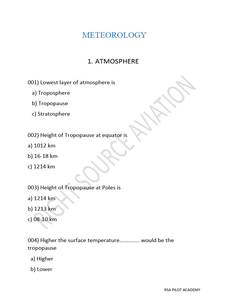 Meteorology: Atmosphere Basics | PDF | Troposphere | Stratosphere
