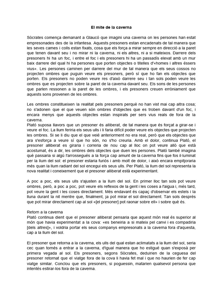El Mite de La Caverna | PDF