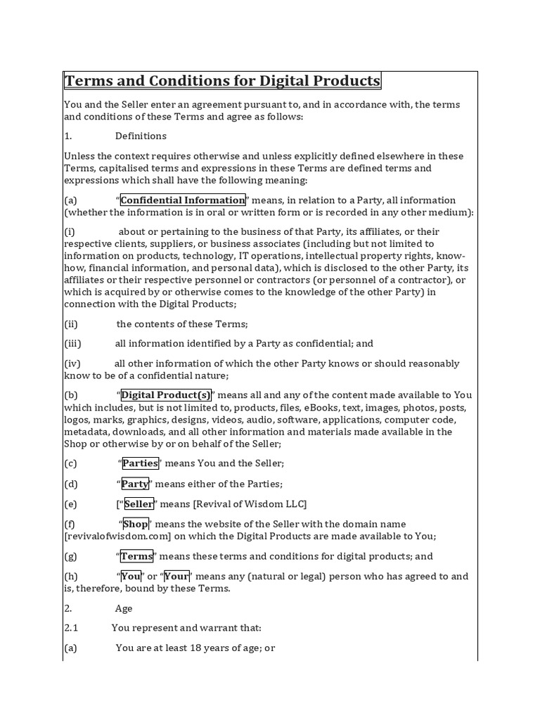 Terms of Conditions Revival | PDF | Payments | Indemnity