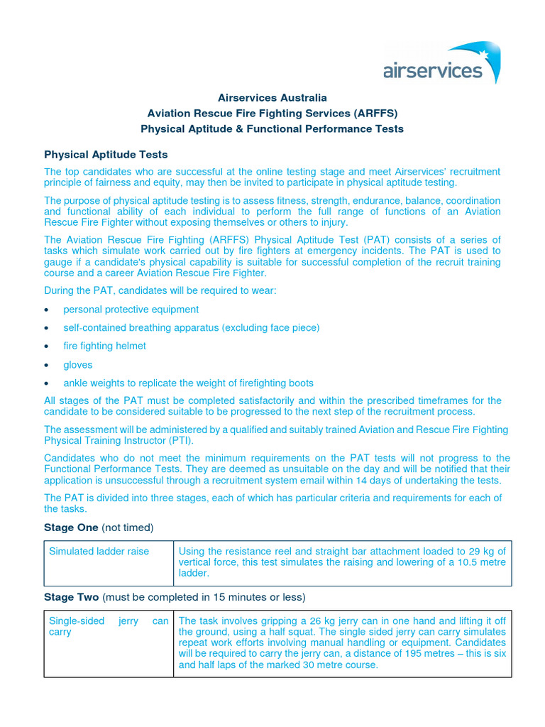 ARFFS-Physical-Aptitude-Functional-Performance-Tests | PDF ...