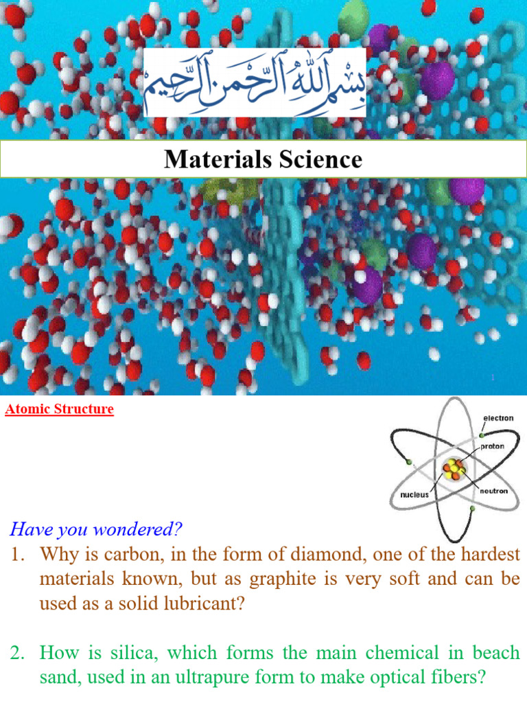 Lec 3 Material Science and Engineering | PDF | Atomic Orbital | Atoms