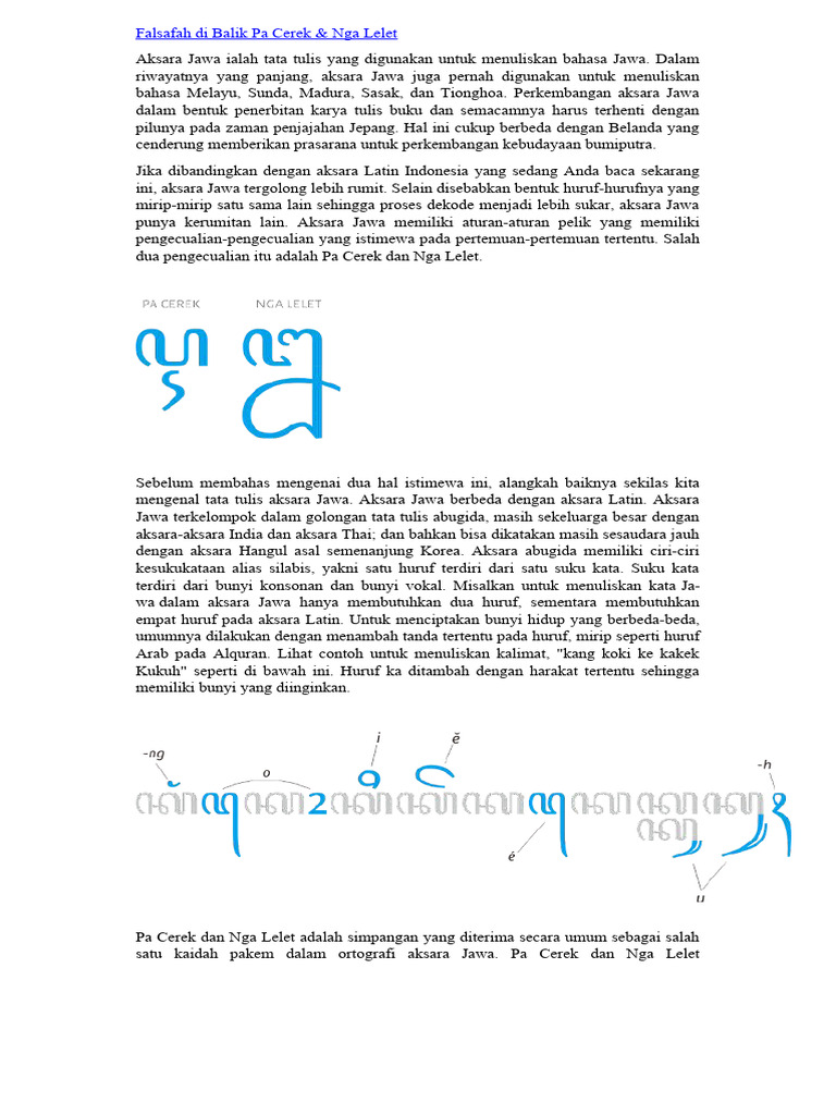 Falsafah Pa Cerek dan Nga Lelet | PDF | Seni & Disiplin Bahasa
