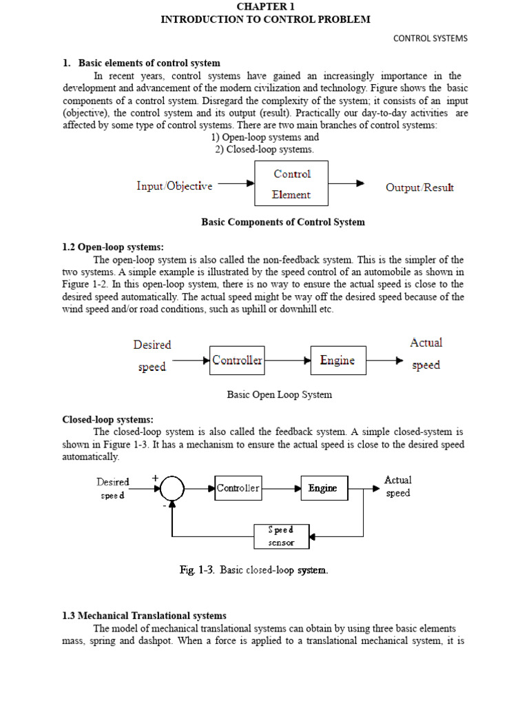 Overview of Control Systems Basics | PDF | Electric Motor | Transformer