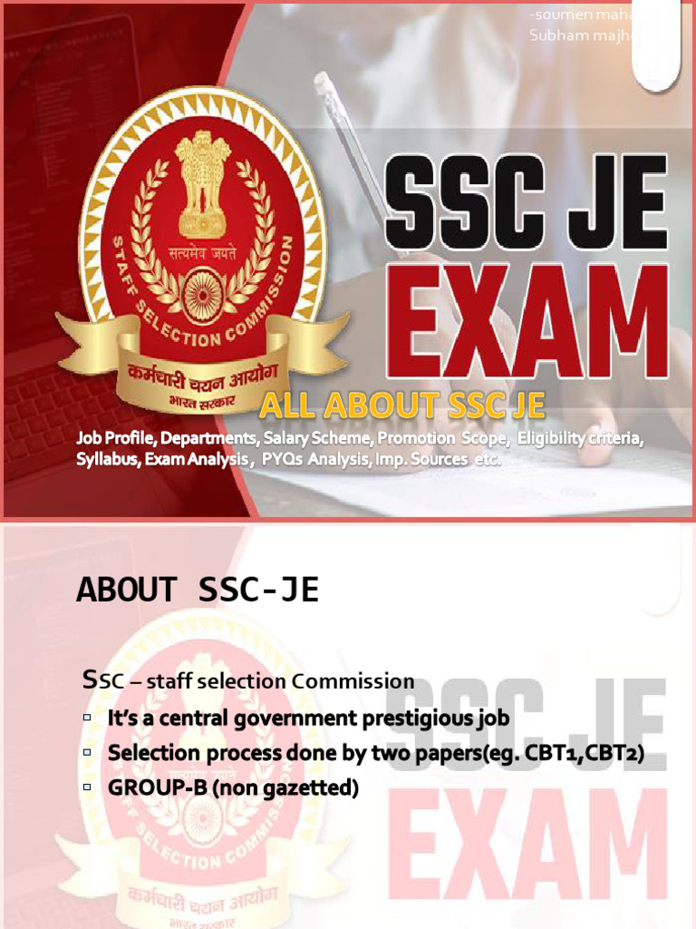 All About SSC Je | PDF