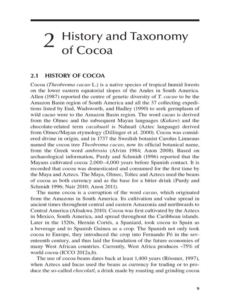 2 History and Taxonomy of Cocoa | PDF | Cocoa Bean | Chocolate