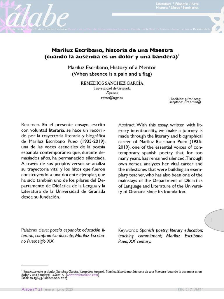 Mariluz Escribano: Legado de una Maestra | PDF | Maestros