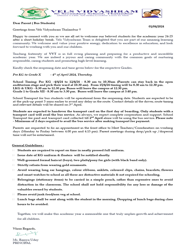 Bus Students Circular 2024-25 | PDF | Career & Growth | Lifestyle