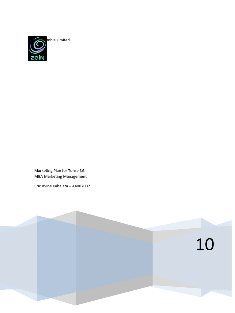 Marketing Management Assignment - Zain Zambia | PDF | Marketing | 3 G