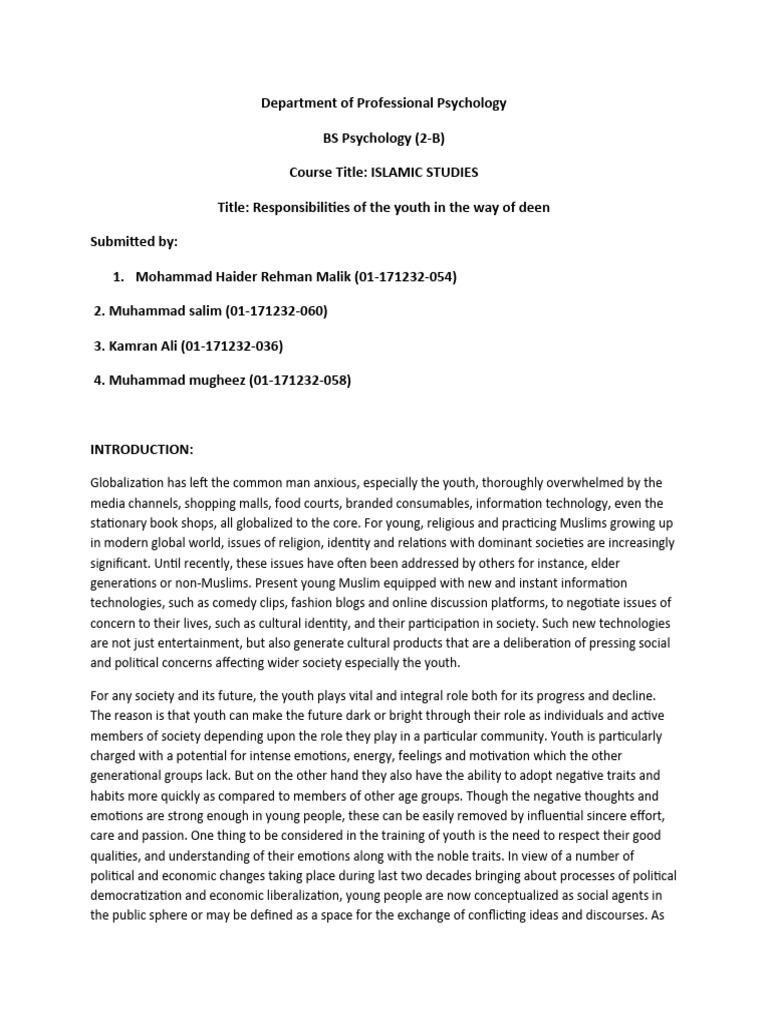 Islamiyat Assignment | PDF | Quran | Islam