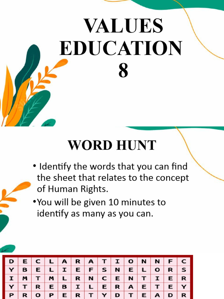 Values Education Udhr | PDF | Human Rights | Detention (Imprisonment)