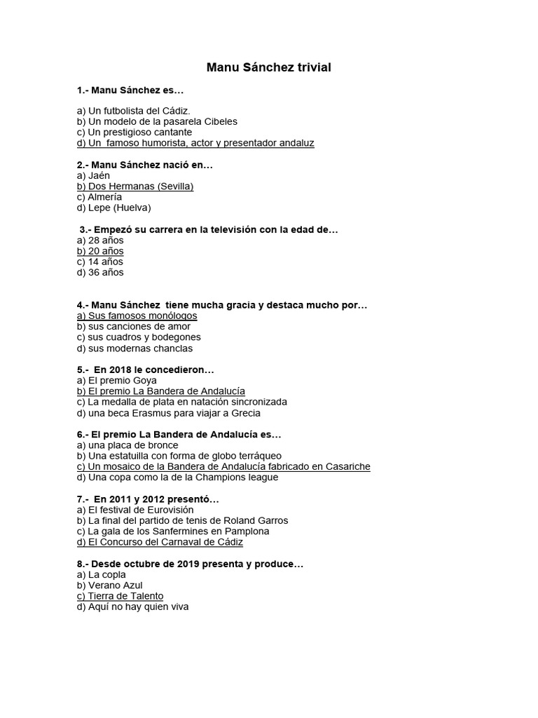Manu Sánchez: Humorista y Presentador Andaluz | PDF