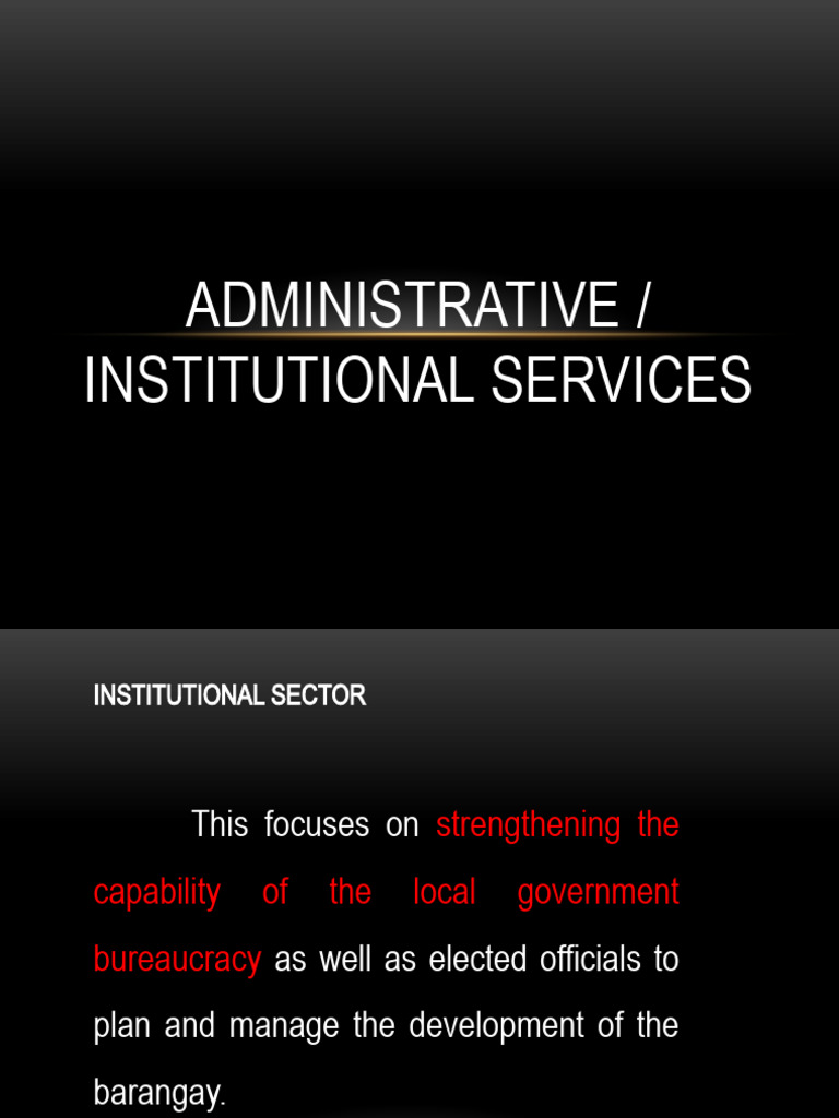 Administrative / Institutional Services | PDF | Governance | Economies