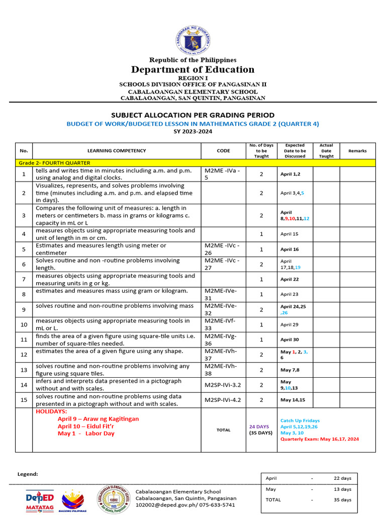 Bow-Math 2-Fourth Quarter | PDF | Mass