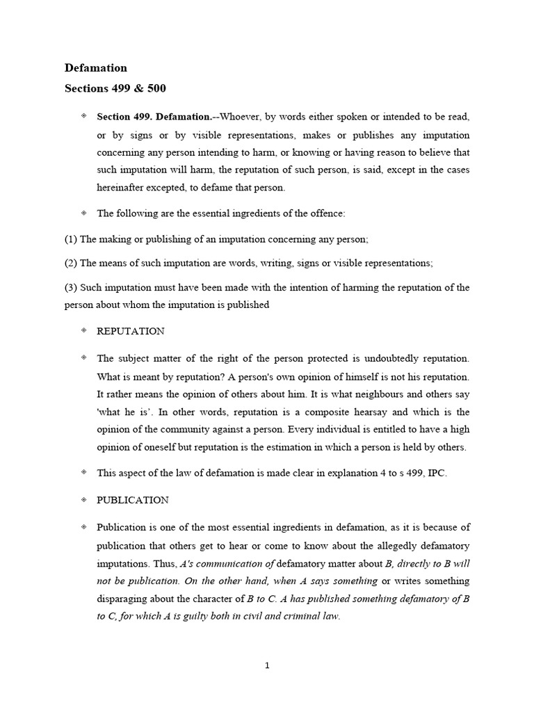 Defamation | PDF | Defamation | Justice