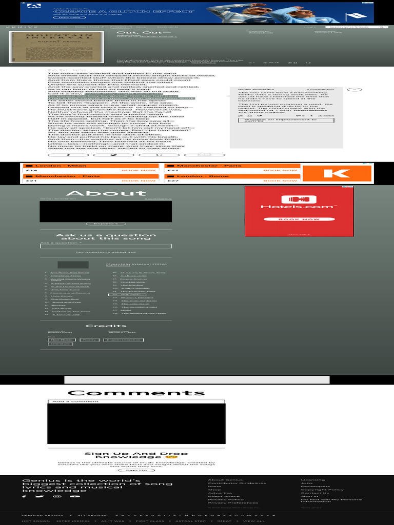 Robert Frost - Out, Out - Genius | PDF