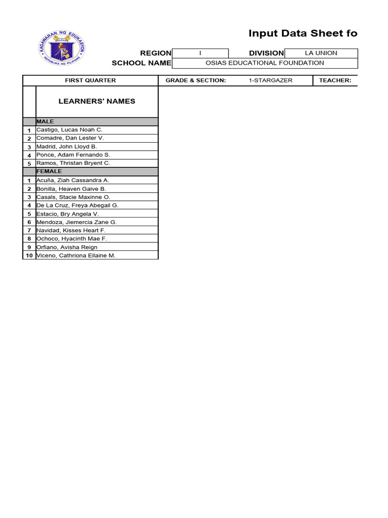 Grade 1 1st Quarter | PDF