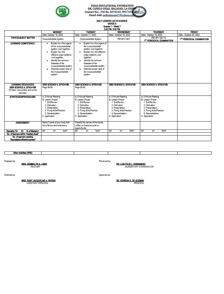 Science 6 - Week 7 Dll-Bow | PDF | Learning | Behavior Modification