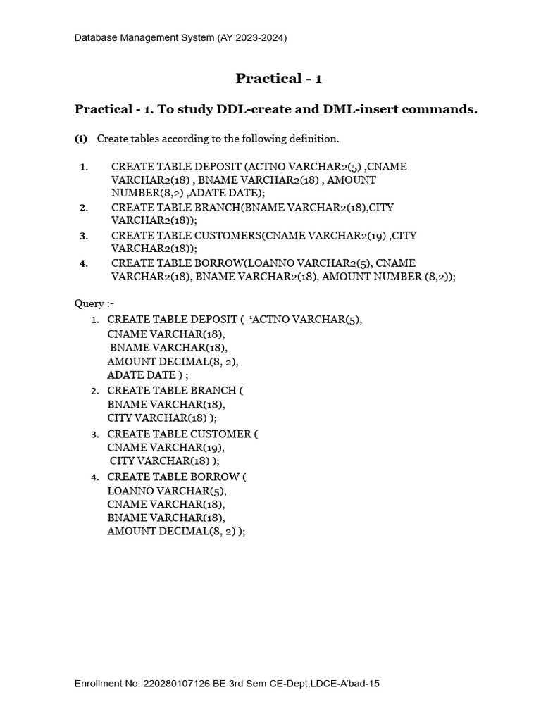 DBM S Practicals | Download Free PDF | Databases | Data Management Software